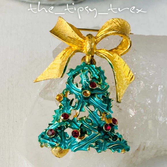 Vintage | Jewelry | Vintage Mylu Articulated Christmas Tree Bell With ...